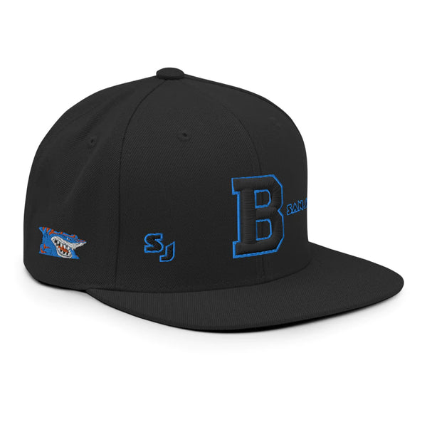 Breezy Excursion | Black/Teal Letterman B SJ Shark Snapback Hat